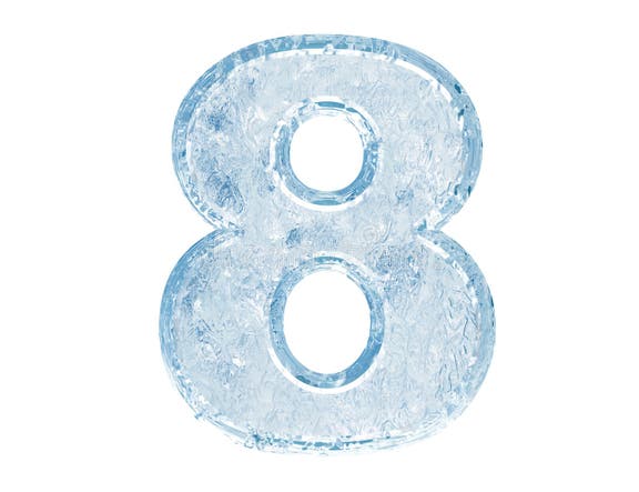 Ice font. Number eight stock illustration. Illustration of design - 7717819