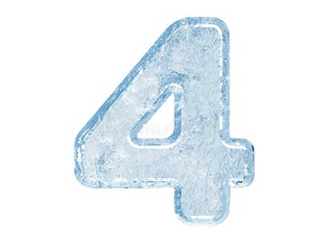 Ice font. Number four stock illustration. Illustration of shiny - 7717776