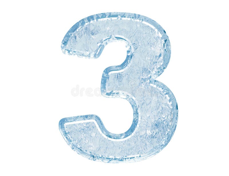 Ice font. Number three stock illustration. Illustration of number - 7717769