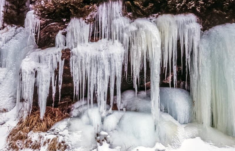 Ice in the forest stock image. Image of landscape, season - 77478149