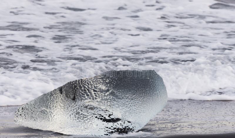 Ice Form on Ice Beach Tideline Iceland Stock Photo - Image of tourism ...