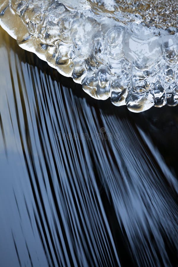 Ice Formation and Flowing Water Stock Image - Image of abstract ...