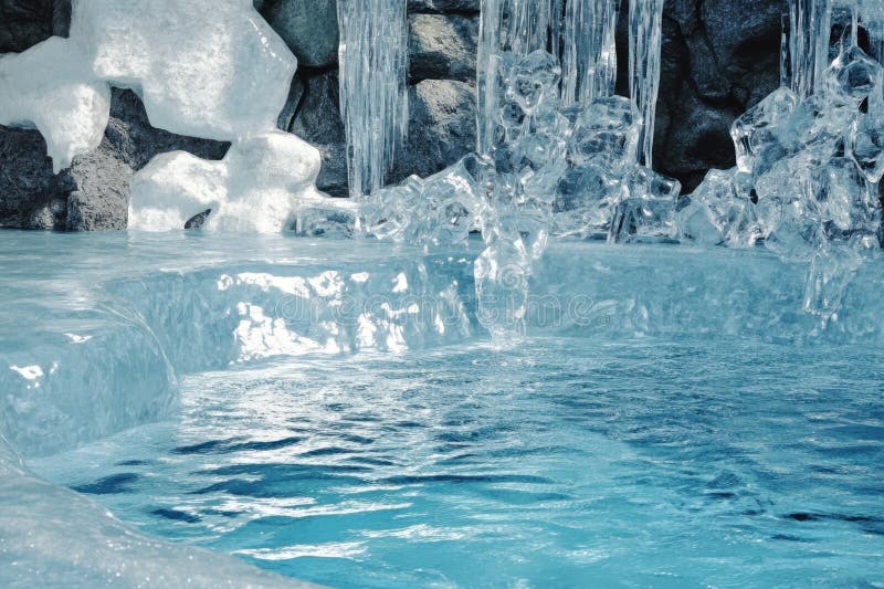 Ice Formations and Clear Water Create a Serene and Cold Retreat at a ...