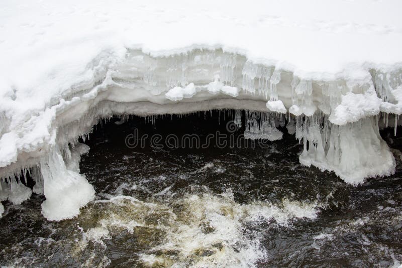 Ice Formations Formed on a Wisconsin Cold River in January Stock Photo ...