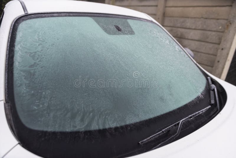 Ice Formed on Car Windscreen in Freezing Weather Stock Image - Image of ...