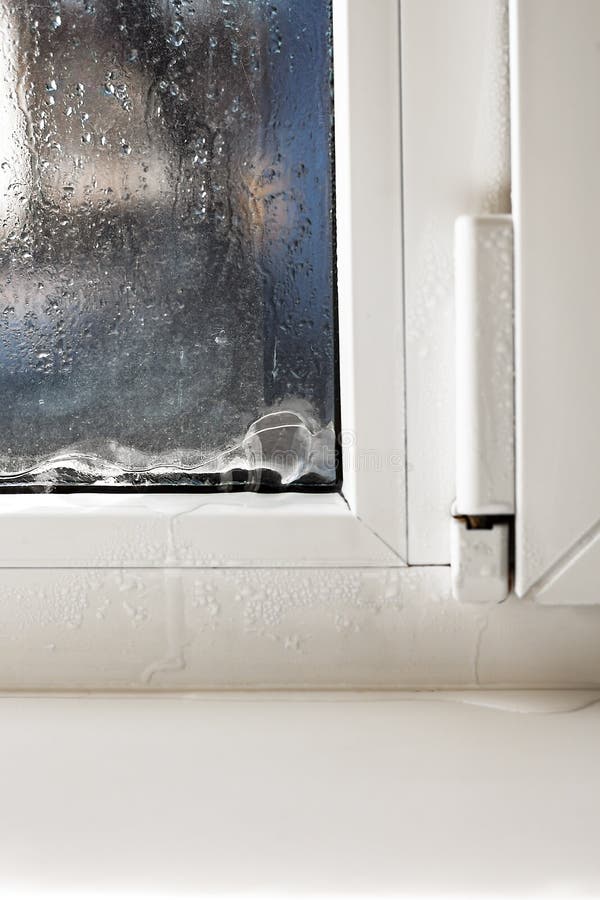 Ice Forming on the Inside of a Window. Incorrect Window Installation ...