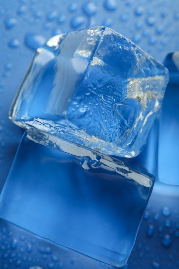 Ice Forms on Blue Background, Close Up Stock Image - Image of arctic ...
