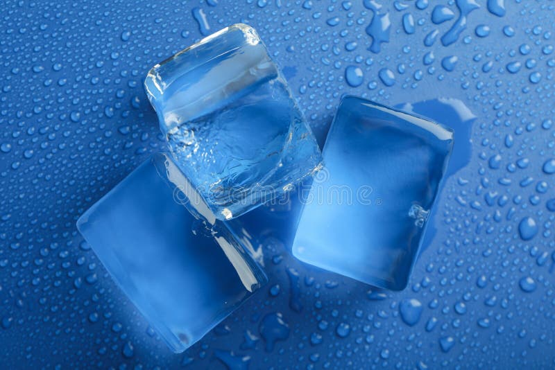 Ice Forms on Blue Background, Close Up Stock Photo - Image of ...
