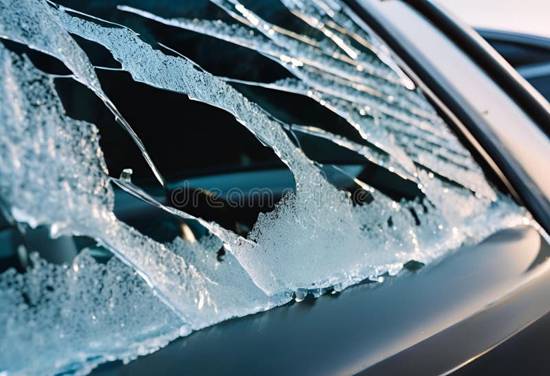 Ice Forms on Car Windows during Freezing Winter Weather, Creating a ...