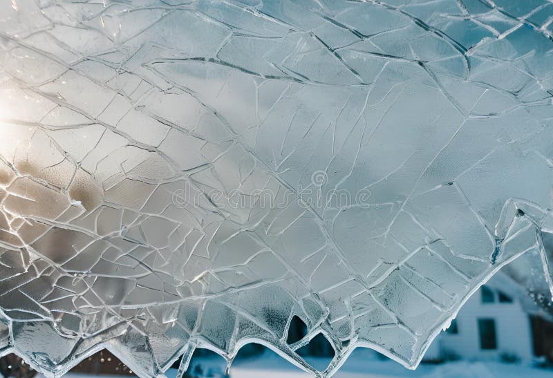 Ice Forms on Car Windows during Freezing Winter Weather, Creating a ...