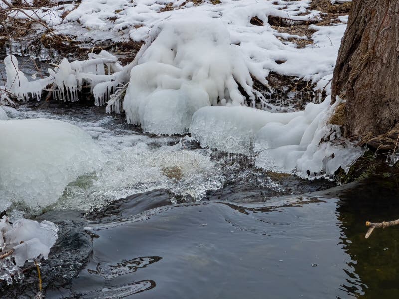 Ice Forms Formed by the Effect of Cold Air in Streams Stock Image ...
