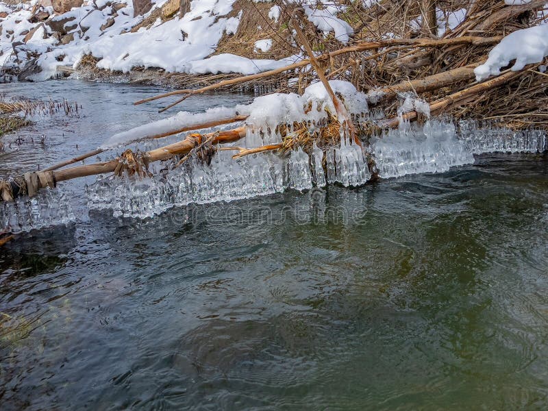 Ice Forms Formed by the Effect of Cold Air in Streams Stock Photo ...