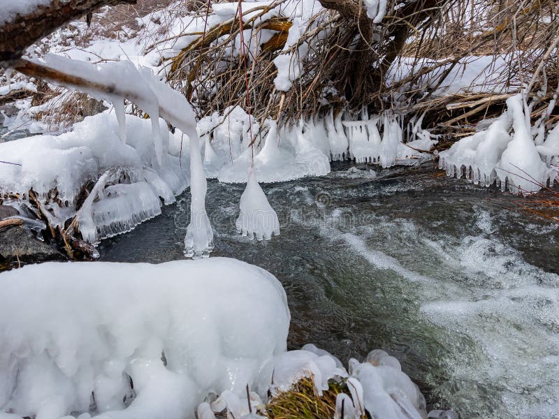 Ice Forms Formed by the Effect of Cold Air in Streams Stock Image ...