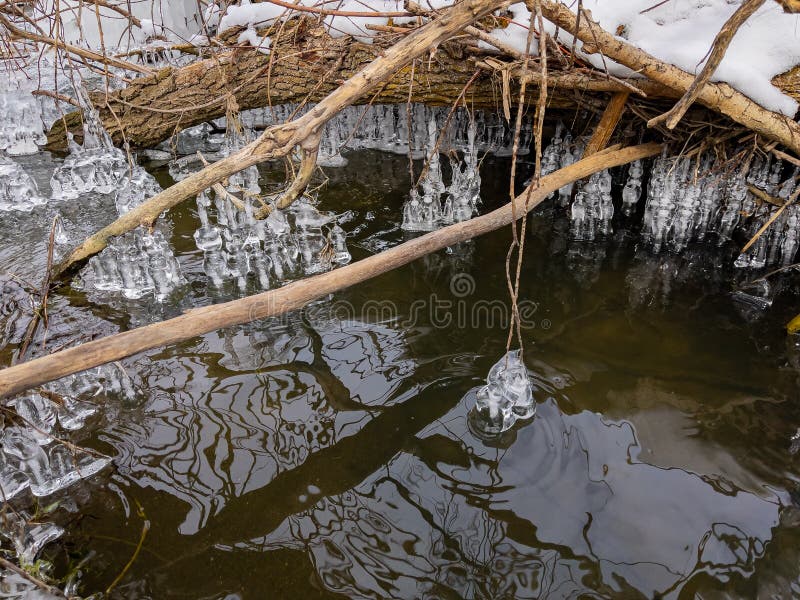 Ice Forms Formed by the Effect of Cold Air in Streams Stock Image ...