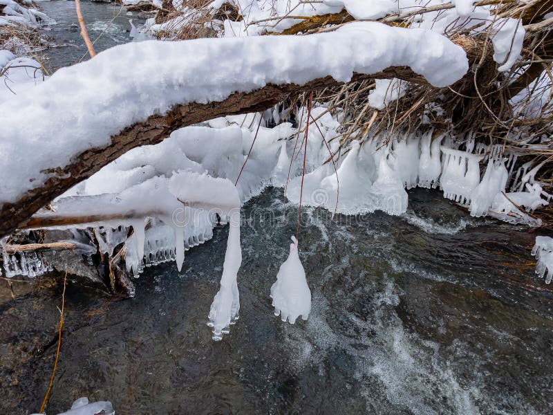 Ice Forms Formed by the Effect of Cold Air in Streams Stock Photo ...
