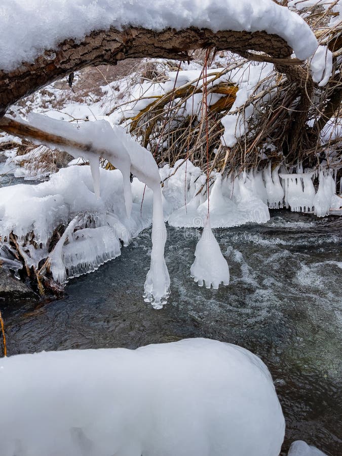 Ice Forms Formed by the Effect of Cold Air in Streams Stock Image ...