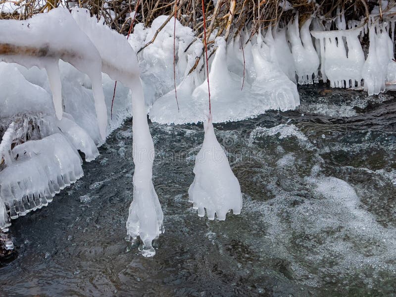 Ice Forms Formed by the Effect of Cold Air in Streams Stock Image ...