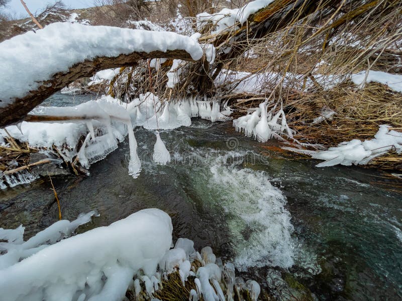 Ice Forms Formed by the Effect of Cold Air in Streams Stock Photo ...
