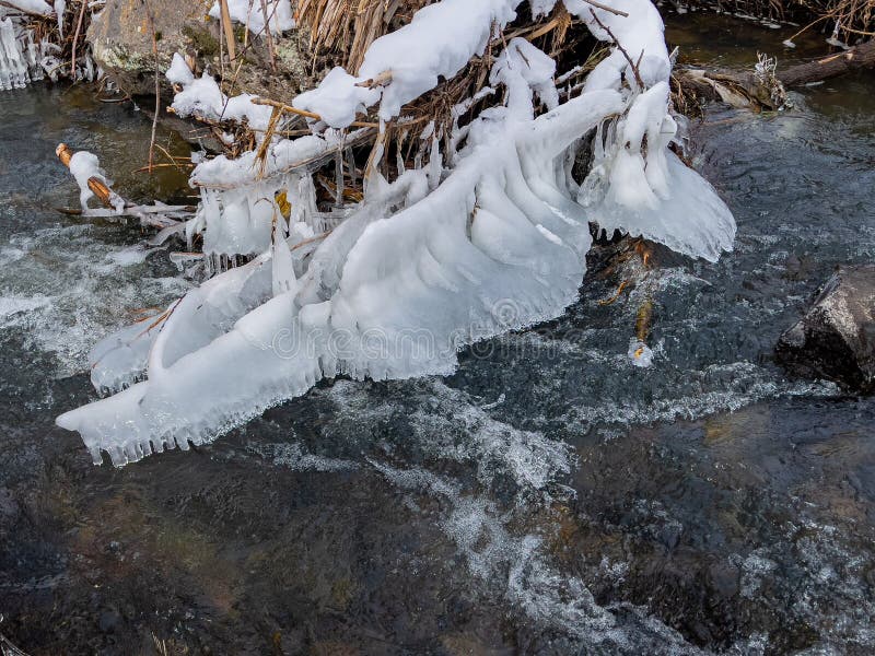 Ice Forms Formed by the Effect of Cold Air in Streams Stock Image ...