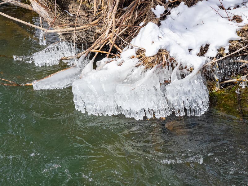 Ice Forms Formed by the Effect of Cold Air in Streams Stock Photo ...