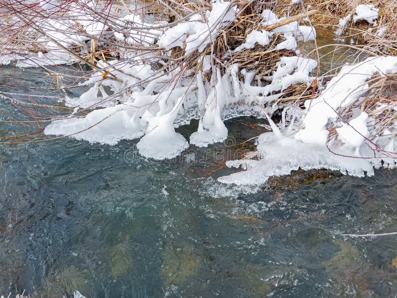 Ice Forms Formed by the Effect of Cold Air in Streams Stock Photo ...