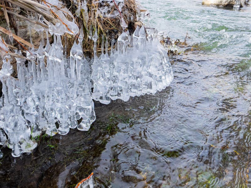 Ice Forms Formed by the Effect of Cold Air in Streams Stock Image ...
