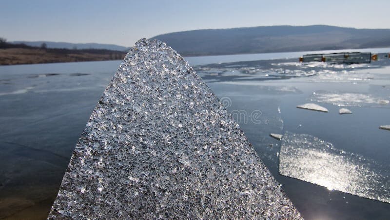 Ice on the Surface of a Lake Stock Image - Image of formation ...