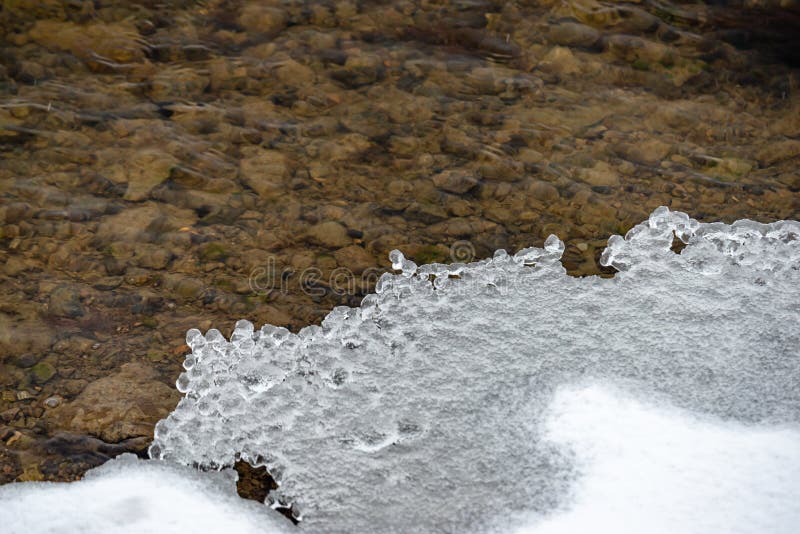 Ice Forms on the Vegetation Across the River. Stock Photo - Image of ...