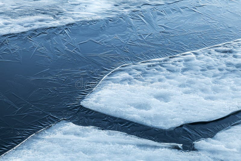Thin Layer of Ice Above the Flowing Water Stock Image - Image of fresh ...