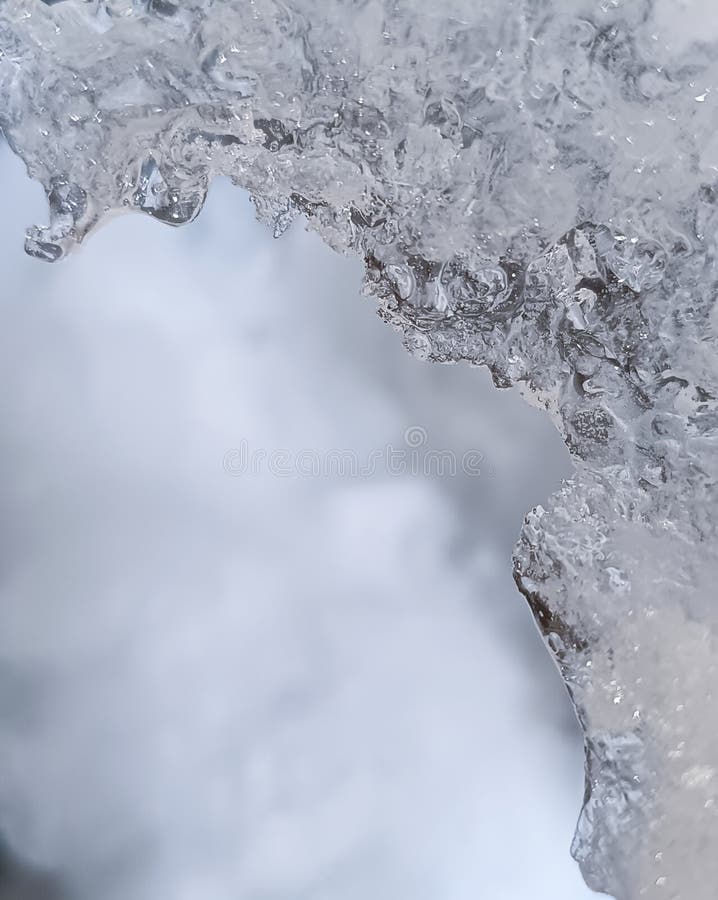 Ice Frame on Light Blurred Background and Copy Space Stock Photo ...