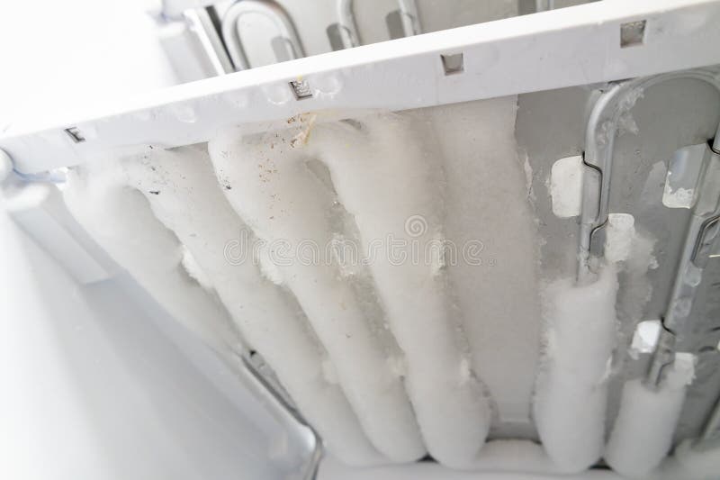 Ice in the Freezer, Defrosting of the Fridge and Freezer Stock Photo ...