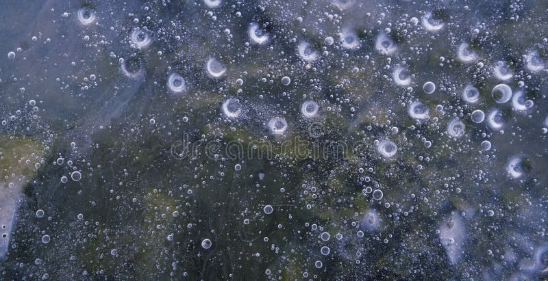 Ice with Frozen Air Bubbles. Atmospheric, Winter Texture Stock Image ...