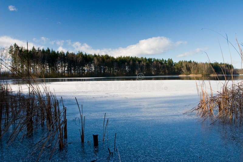On ice of the frozen pond stock image. Image of republic - 7224801