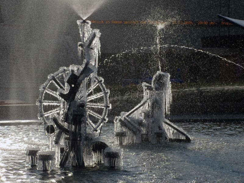 Ice Frozen at Spraying Well Stock Image - Image of thick, outside: 7567539