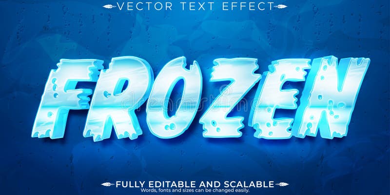 Ice Frozen Text Effect, Editable Cold and Frost Text Style Stock Vector ...