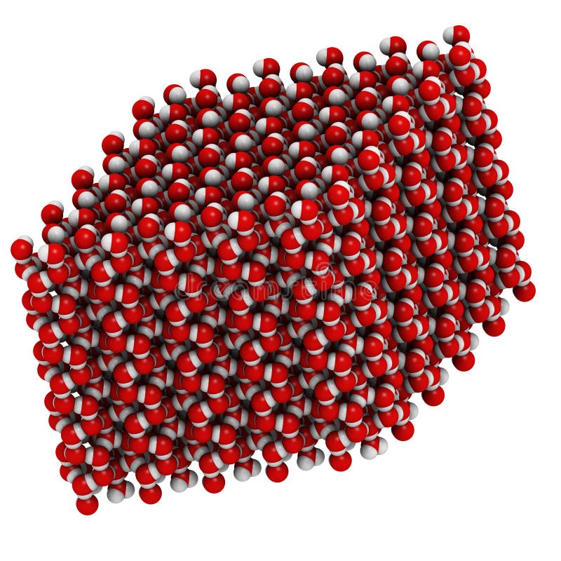 Ice (frozen Water, Hexagonal), Crystal Structure Stock Illustration ...