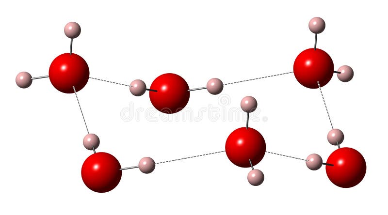 Ice (frozen Water, Hexagonal), Crystal Structure Stock Illustration ...