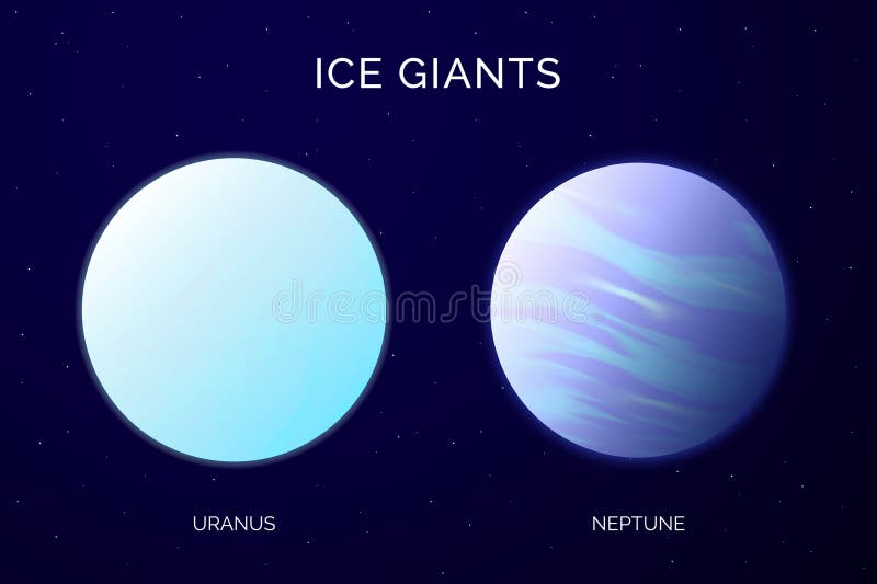 Ice Giants Planets Illustration with Uranus and Neptune Planet Stock ...