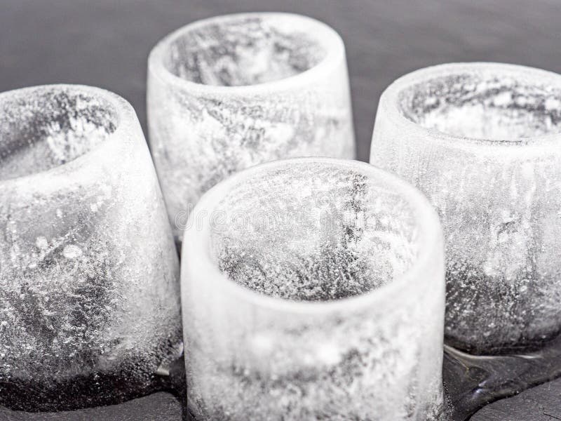 Ice Glasses on Black Background Abstract Photo Stock Photo - Image of ...