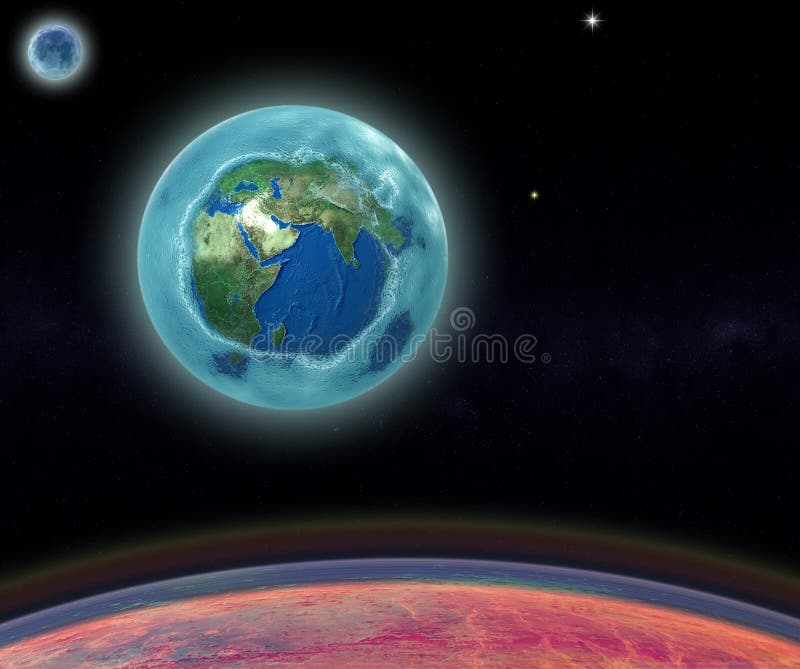 Ice Globe from the Frozen Sun Stock Illustration - Illustration of ...