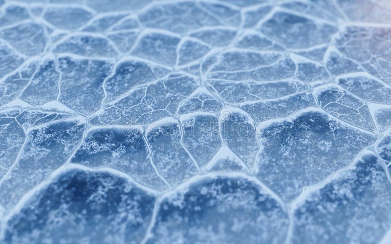 Ice Ground with Crack Pattern, 3d Rendering Stock Illustration ...