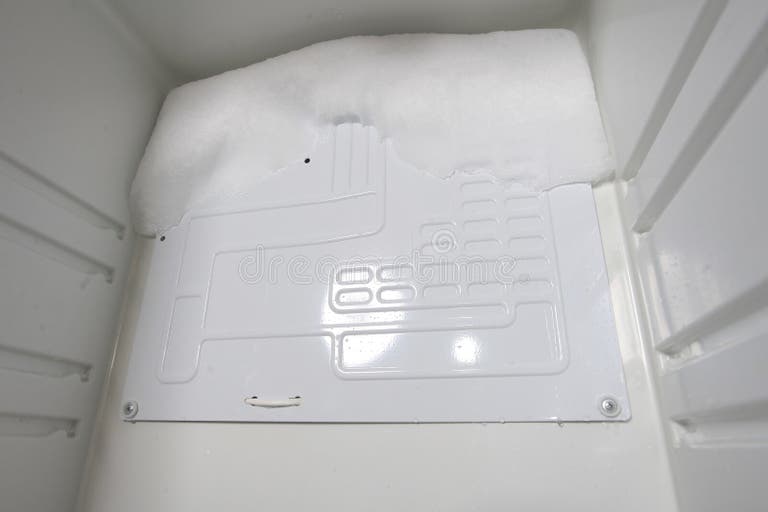 Ice Has Frozen Inside the Home Refrigerator Open Door Stock Image ...