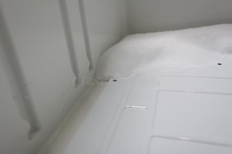 Ice Has Frozen Inside the Home Refrigerator Open Door Stock Image ...