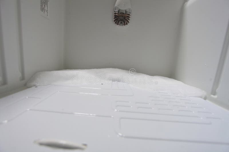 Ice Has Frozen Inside the Home Refrigerator Open Door Stock Photo ...