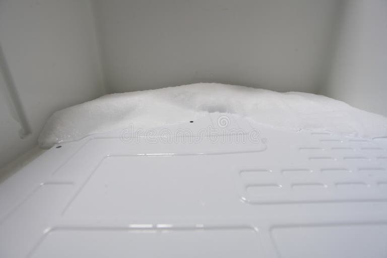 Ice Has Frozen Inside the Home Refrigerator Open Door Stock Photo ...