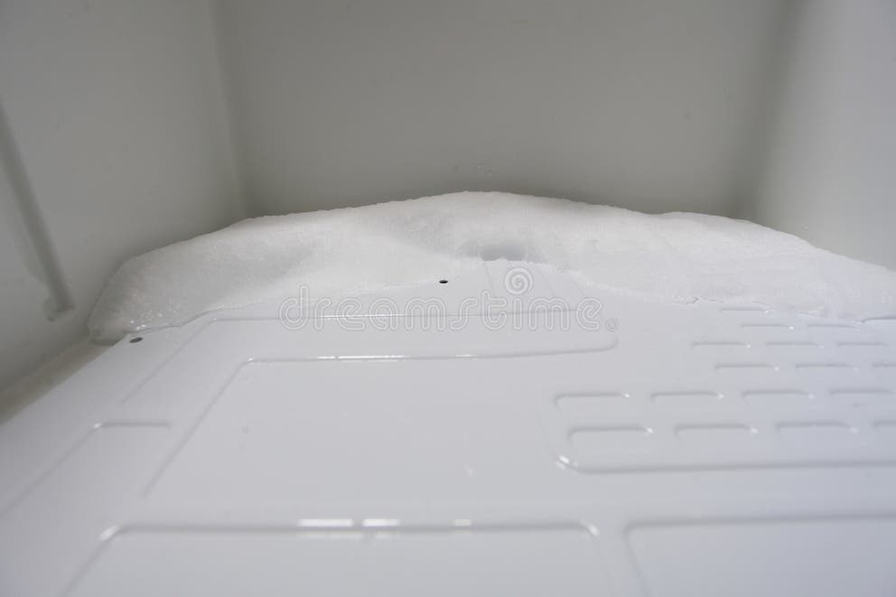 Ice Has Frozen Inside the Home Refrigerator Open Door Stock Photo ...