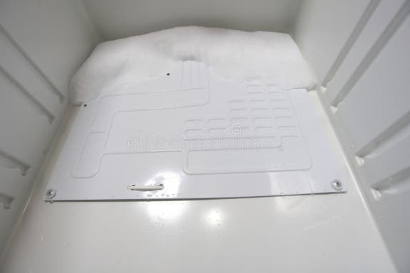 Ice Has Frozen Inside the Home Refrigerator Open Door Stock Image ...