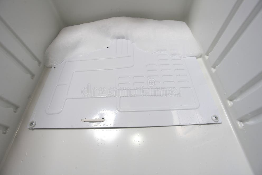 Ice Has Frozen Inside the Home Refrigerator Open Door Stock Image ...