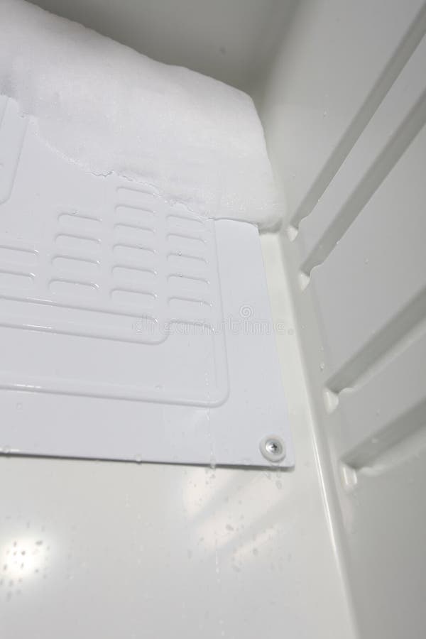 Ice Has Frozen Inside the Home Refrigerator Open Door Stock Photo ...