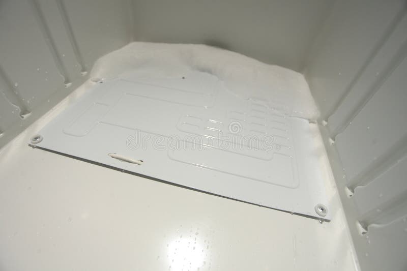 Ice Has Frozen Inside the Home Refrigerator Open Door Stock Photo ...
